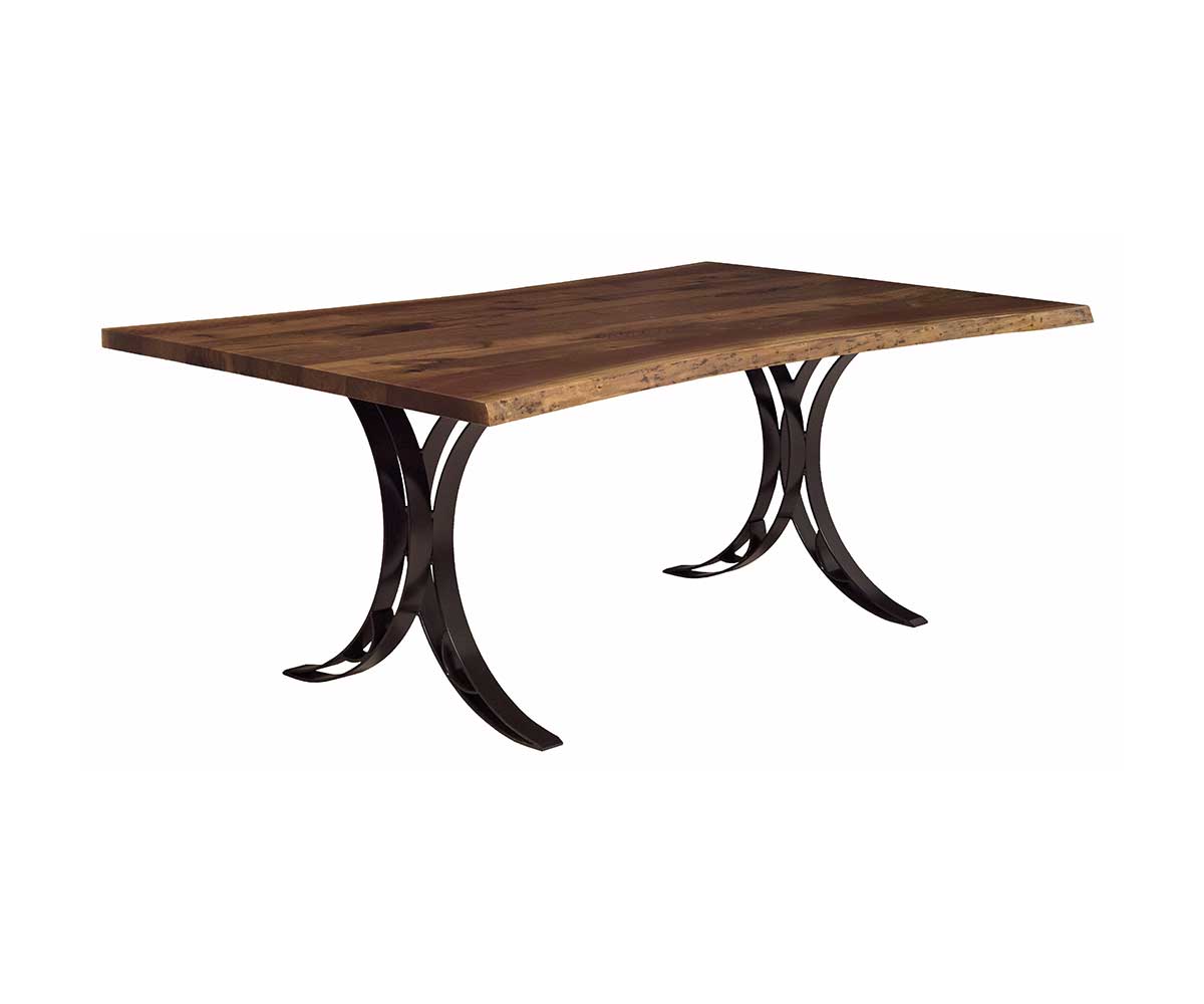 Live Edge Dining Table with Double Curved Base - Barkman Furniture
